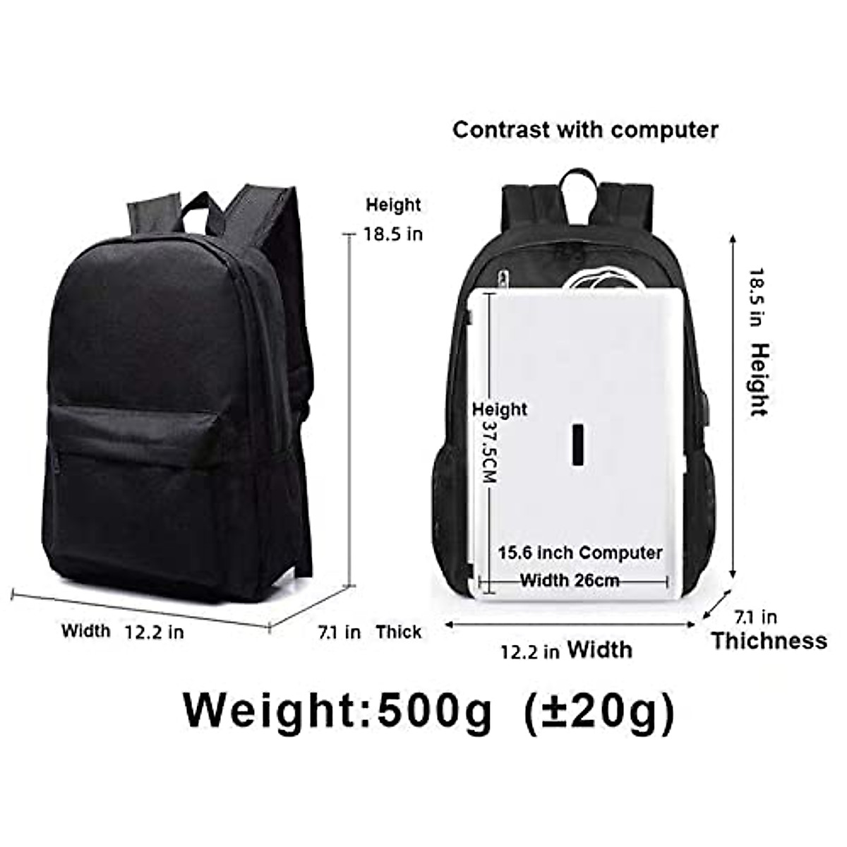 Waroost Teens Graphic Lightweight Daypack Student Canvas Book Bag,Waterproof Laptop Computer Bags Classic Travel Knpasack
