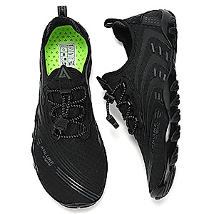 ANLUKE Mens Womens Water Shoes Swim Shoes Aqua Shoes Barefoot Quick-Dry Beach Surf Water Sports Shoes AllBlack 43