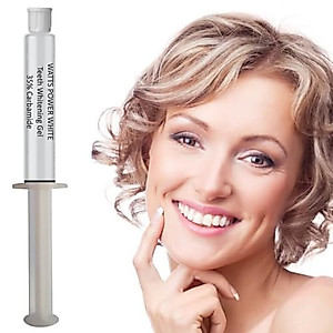 Watts Power 35% Dual Action Teeth Whitening Gels Huge 10ml - 4 Huge 10ml Gels Plus Aftercare Gel - Optimized OTC Dual Action for Surface and Deep Stains for Quick Results - Made in The USA - Kosher