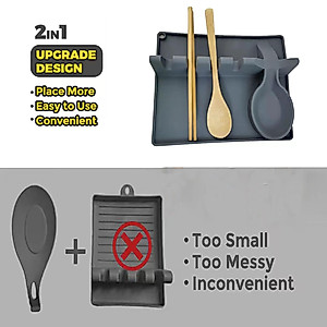 XIAOLIUYI 1Pack Premium Silicone Spoon Rest - large spoon rest, silicone utensil rest,spoon rest for stove top