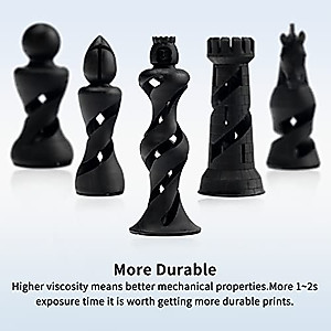 Chitu Systems Conjure Tough Resin 3D Printer Resin Non-Brittle and Durable,Highly Toughness Low Shrinkage 405nm UV-Curing Resin Standard Photopolymer Resin for DLP/LCD/mSLA 3D Printer (Black, 1000g)