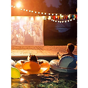 OYYPTDZM Outdoor String Lights 49 Feet Patio Lights Waterproof with 15 Lamp Heads Connectable Hanging Light for Backyard Porch Balcony Garden E26 Bulb Not Included