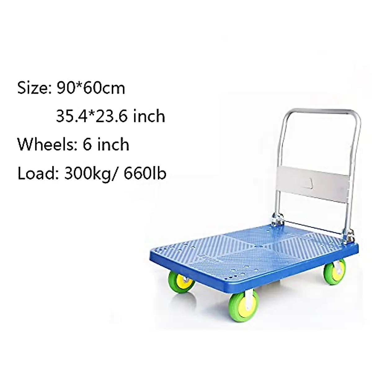Generic Push Cart Dolly Platform Truck Large Folding Push Cart with Metal Handle and 4 Wheels for Home Bookstore Moving Trolley 660lbs Weight Capacity Platfor
