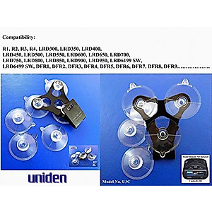 U3C Improved Windshield Mount Bracket with 6 Clear Suction Cups for R1 R3 & Most Uniden Radar Detectors