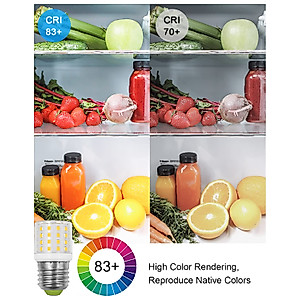 ZHENMING LED Refrigerator Light Bulb 4W Replacement AC100-265V 3.5W Refrigerator Bulb, E26 Medium Base Compact Bright Lamp for Fridge Freezer Appliance Lighting, A15 Daylight White 5000K, 1 Pack