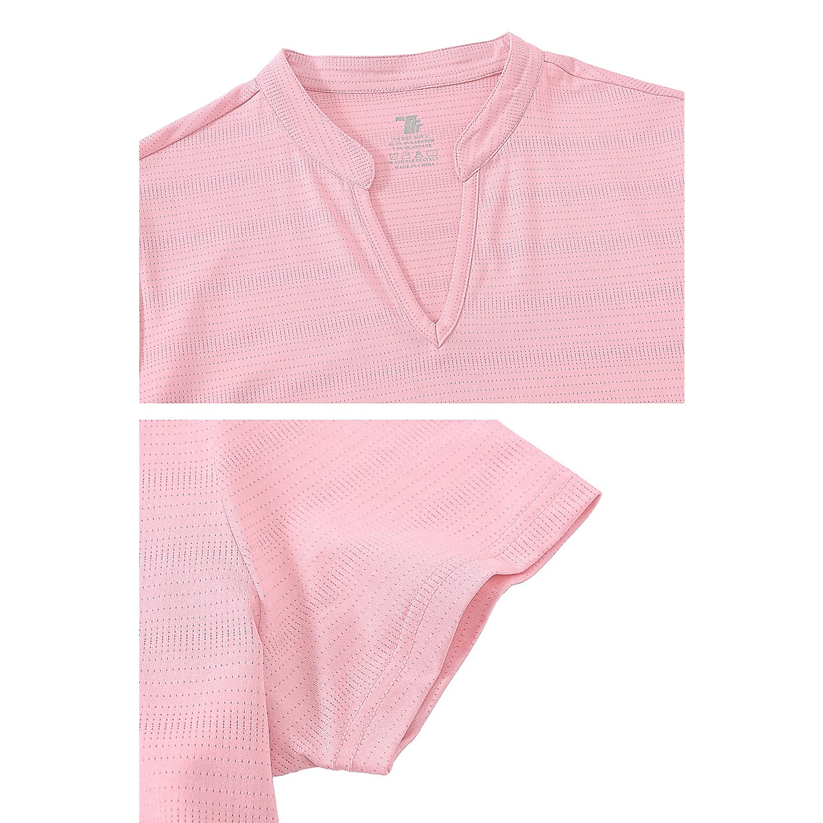 YSENTO Women's Polo Shirts Short Sleeve Quick Dry Moisture Wicking V Neck Golf Shirts Light PurpleL