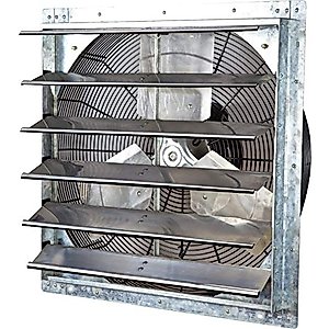 iLiving - 24" Wall Mounted Exhaust Fan - Automatic Shutter - Variable Speed - Vent Fan For Home Attic, Shed, or Garage Ventilation, 4244 CFM, 6200 SQF Coverage Area (Power Cord Not Included)