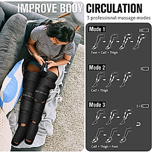 Gifts for Dad Mom Men Women Christmas Mother Day Father Day, Air Compression Massager with Heat for Foot,Leg,Calf,Thigh and Knee, Helpful for Vericose Veins, Muscle Fatigue, Cramps, Swelling and Edema