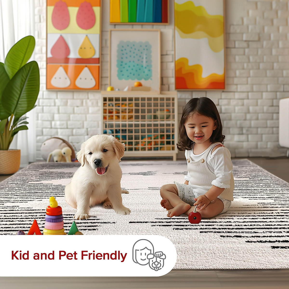 nuLOOM Romina Diamond Stripes Area Rug, 7x9, Beige