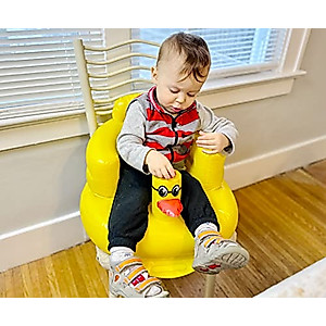 Baby Inflatable Seat for Babies 3-36 Months, Built in Air Pump Infant Back Support Sofa, Infant Support Seat Toddler Chair for Sitting Up, Baby Shower Chair Floor Seater Gifts (Yellow Duck)