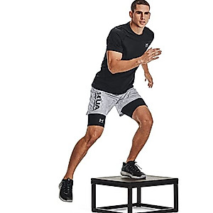 Under Armour Men's HeatGear Pocket Long Shorts , Black (001)/Pitch Gray , Medium