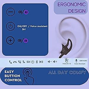 U-Listen PRO KT-N33 Wireless Bluetooth Neckband Headphone Super Bass Noise Reduction HD Mic Type C Foldable New Ergonomic Design Trendy Comfy Gym Sport Around The Neck by Turbootech(Blue)