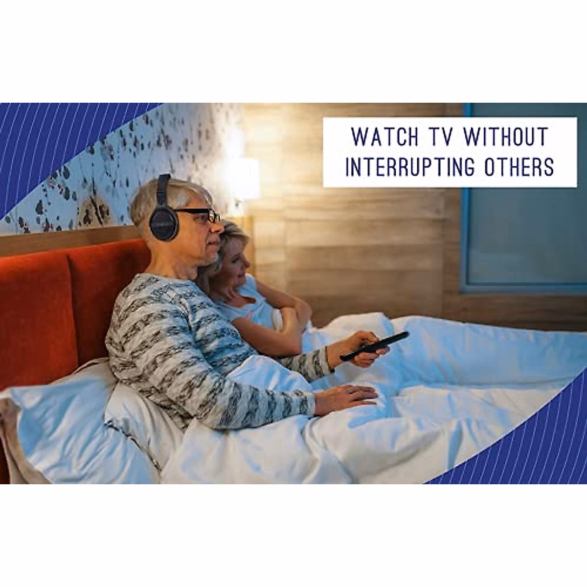 AudioRange Seniors & Hard of Hearing | Wireless TV Over-Ear Headphones Lightweight, Comfortable, Rechargeable TV Headphones, Television Hearing Device, No-Delay RF Headphone