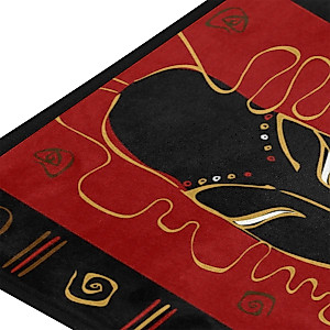 Kitchen Rug Mats 39X20 Inch African Mask Symbol Soft Doormat Bath Rugs Runner Non-Slip for Home Decor