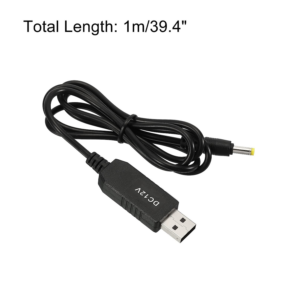 PATIKIL 6W 0.5A USB Step Up Voltage Converter, DC 5V to DC 12V Power Supply Adapter Jack 4.0x1.7mm Cable for Router LED Lamp Speakers