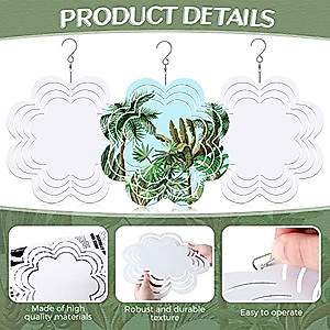3 Pcs 10 Inch Sublimation Wind Spinner Blanks 3D Hanging Metal Sublimation Wind Spinners Double Sided Wind Powered Kinetic Sculpture for Yard Garden Indoor Outdoor