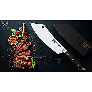 Dalstrong Chef & Cleaver Knife - 8 inch - The Crixus - Gladiator Series Elite - German HC Steel - Hybrid Razor Sharp Kitchen Knife - Black G10 Handle - Sheath Included - Chef Knife - NSF Certified