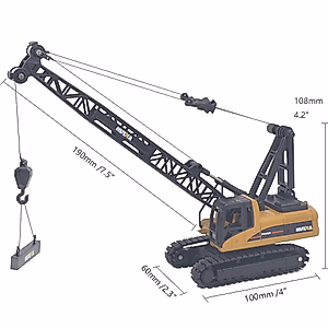 Ailejia Construction Trucks Toys Crane Truck 1/50 Scale DieCast Truck Engineering Car Metal Construction Vehicles Crane Machine Model Toy for Boys (Crawler Crane)