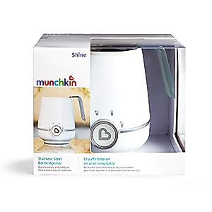 Munchkin® Shine™ Stainless Steel Baby Bottle Warmer, White/Silver