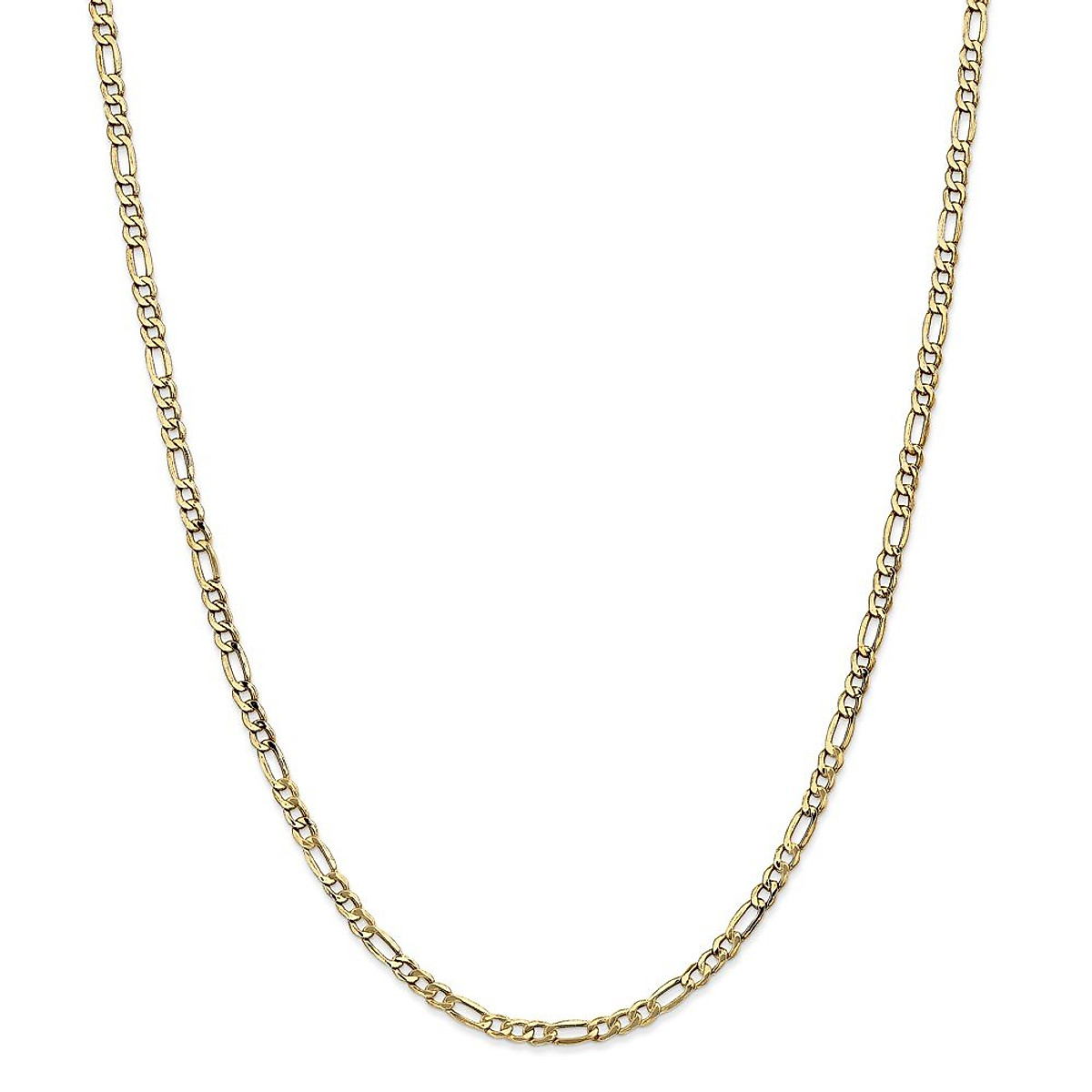 Sonia Jewels 14k Yellow Gold 3.5mm Figaro Chain Necklace - with Secure Lobster Lock Clasp 24"