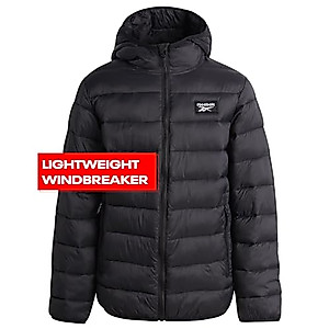 Reebok Boys’ Jacket – Water Resistant Midweight Quilted Puffer Coat – Insulated Outerwear Down Coat for Boys (4-20), Size 5-6, Black