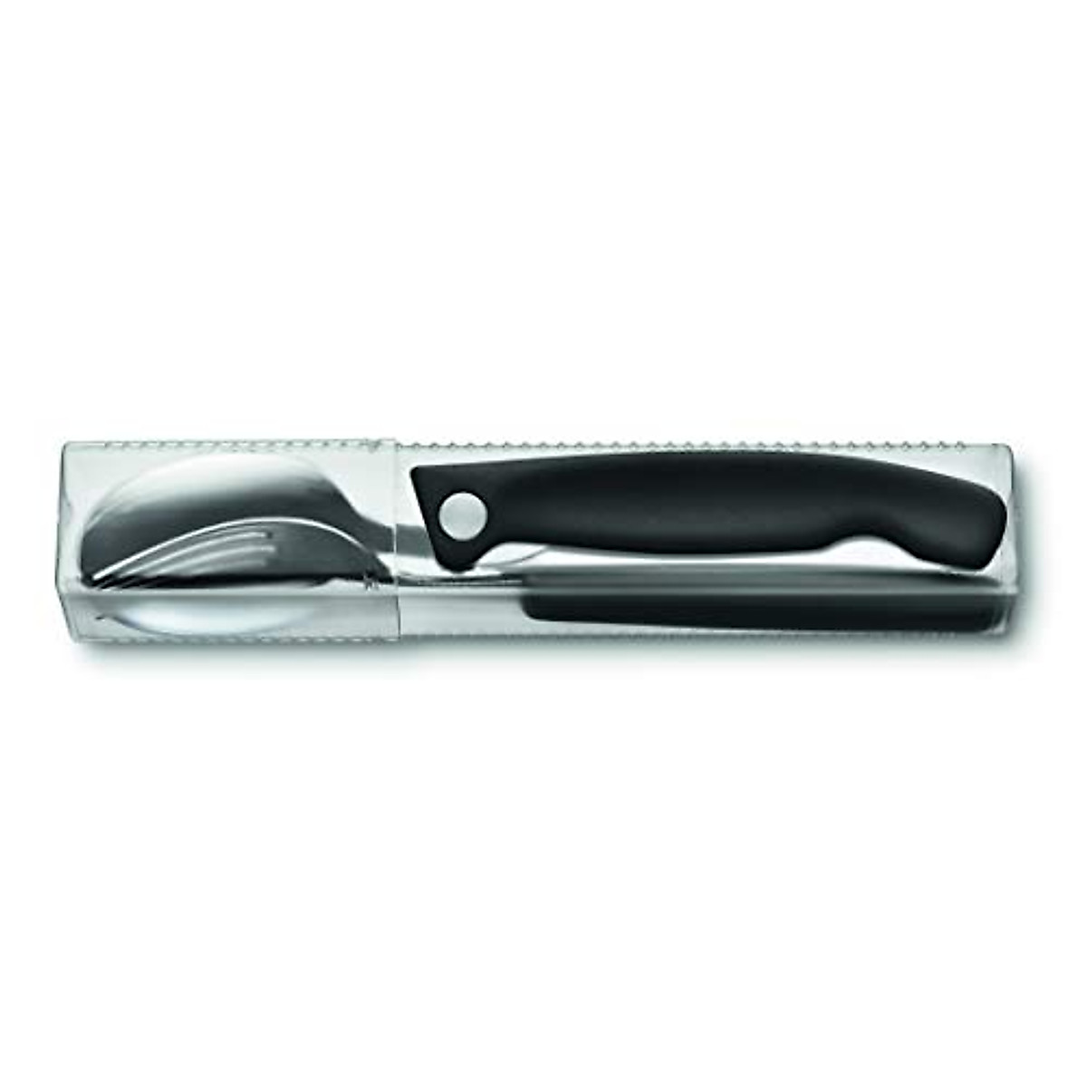 Victorinox Swiss Classic Paring Knife, Fork and Spoon Set Black 3 piece