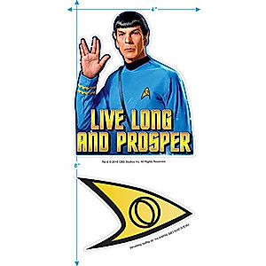 Star Trek Spock Live Long and Prosper T Shirt w/Stickers (Medium) Light Blue