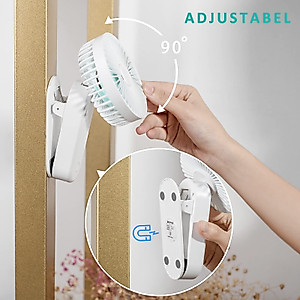 Mini Portable Stroller Fan Battery Operated, Handheld Personal Fan with 3 Speeds, USB Desk Fan Rechargeable, Magnetic Small Clip on Fan for Car Seat Travel Treadmill Crib