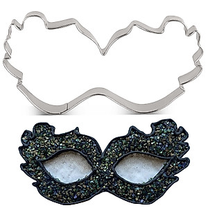 LILIAO Party Mask Cookie Cutter - 4.3 x 2.2 inches - Birthday Biscuit Fondant Sandwich Bread Mold Cutters - Stainless Steel - by Janka