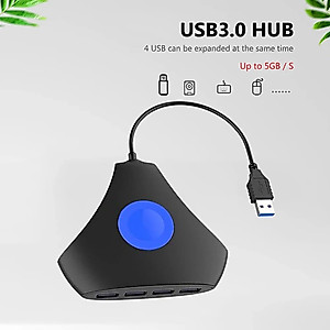 GPPZM Portable 4 Port USB 3.0 HUB High Speed 5Gbps Multi USB Splitter Expander Adapter for PC Computer Accessories