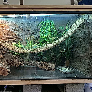 MUYG Reptile Terrarium Plants Decoration,Bearded Dragons Habitat Bendable Hanging Jungle Vines Decor Lizard Tank Artificial Leaves Plant Accessories for Lizards Snake Geckos Chameleon