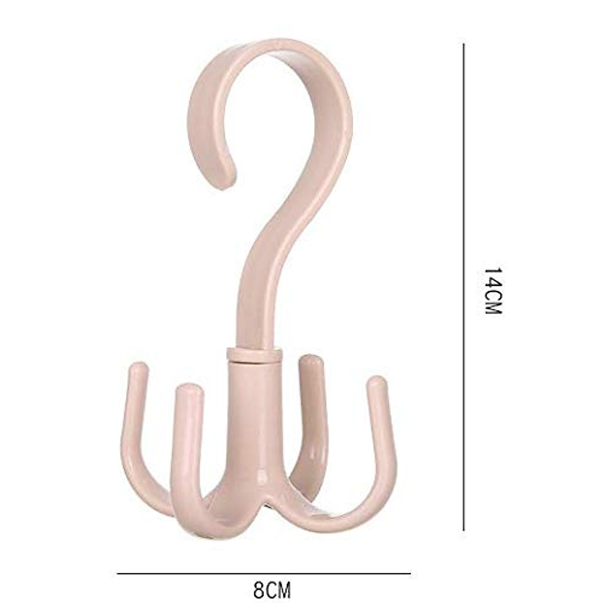 WOIWO 4 PCS Creative Rotary Gook Four-Claw Multi-Function Hook Nail Free Plastic Tie Hook for Storage and Hanging
