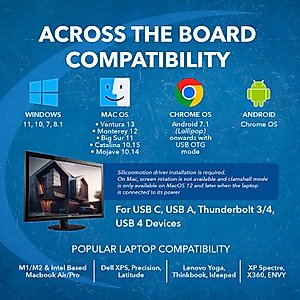OREI SplitExtend HDMI Splitter Extended Display for Dual Monitor - Multi-Monitor Display 3 Separate Screens - USB A & USB-C Adapter to HDMI 2.0, 4K@30Hz Output 1, 1080p Output 2 for Windows, Mac OS G