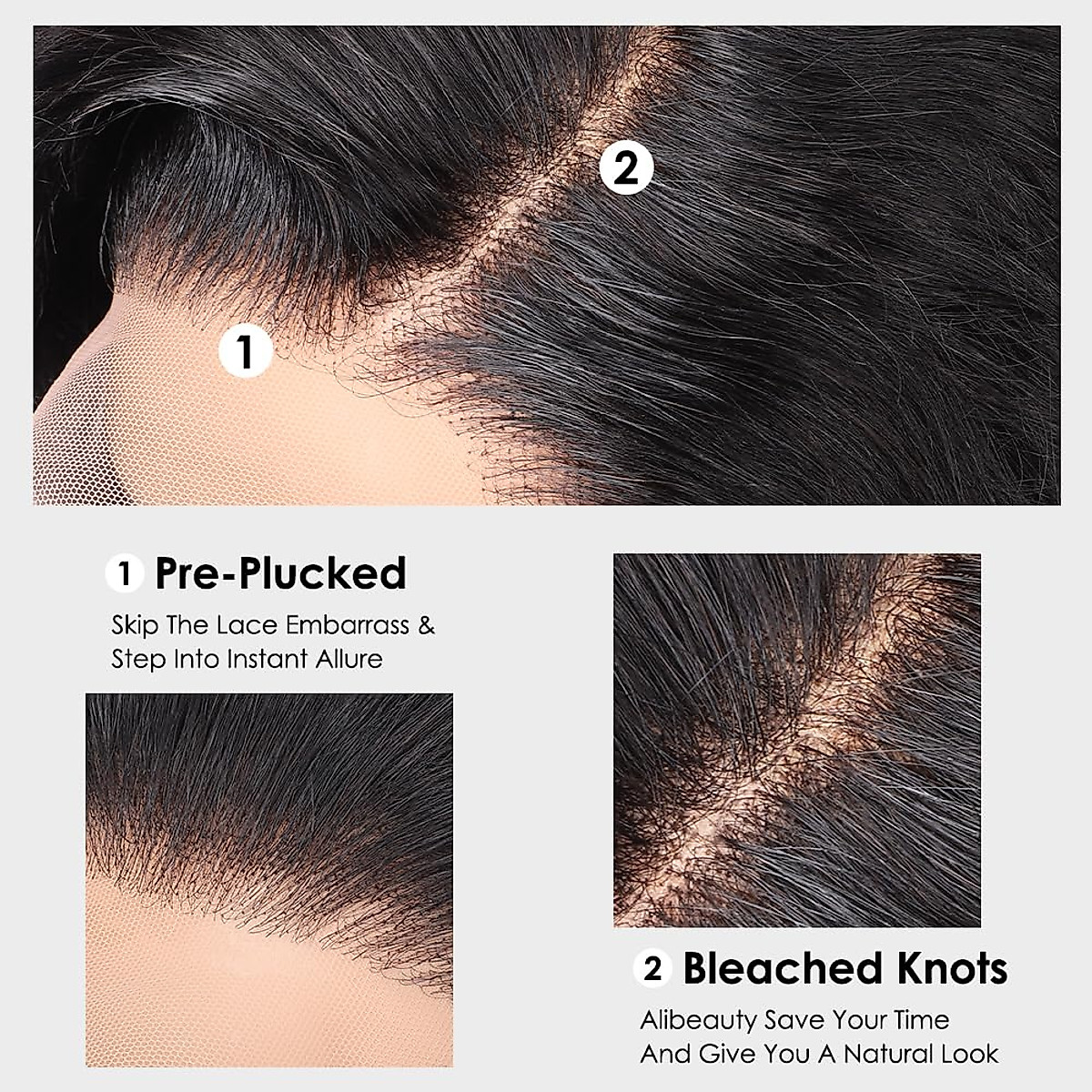 Alibeauty 13x4 HD Transparent Lace Front Wigs Human Hair Pre Plucked Hairline with Baby Hair 200 Density Brazilian Water Wave Wigs for Black Women(20 Inch)