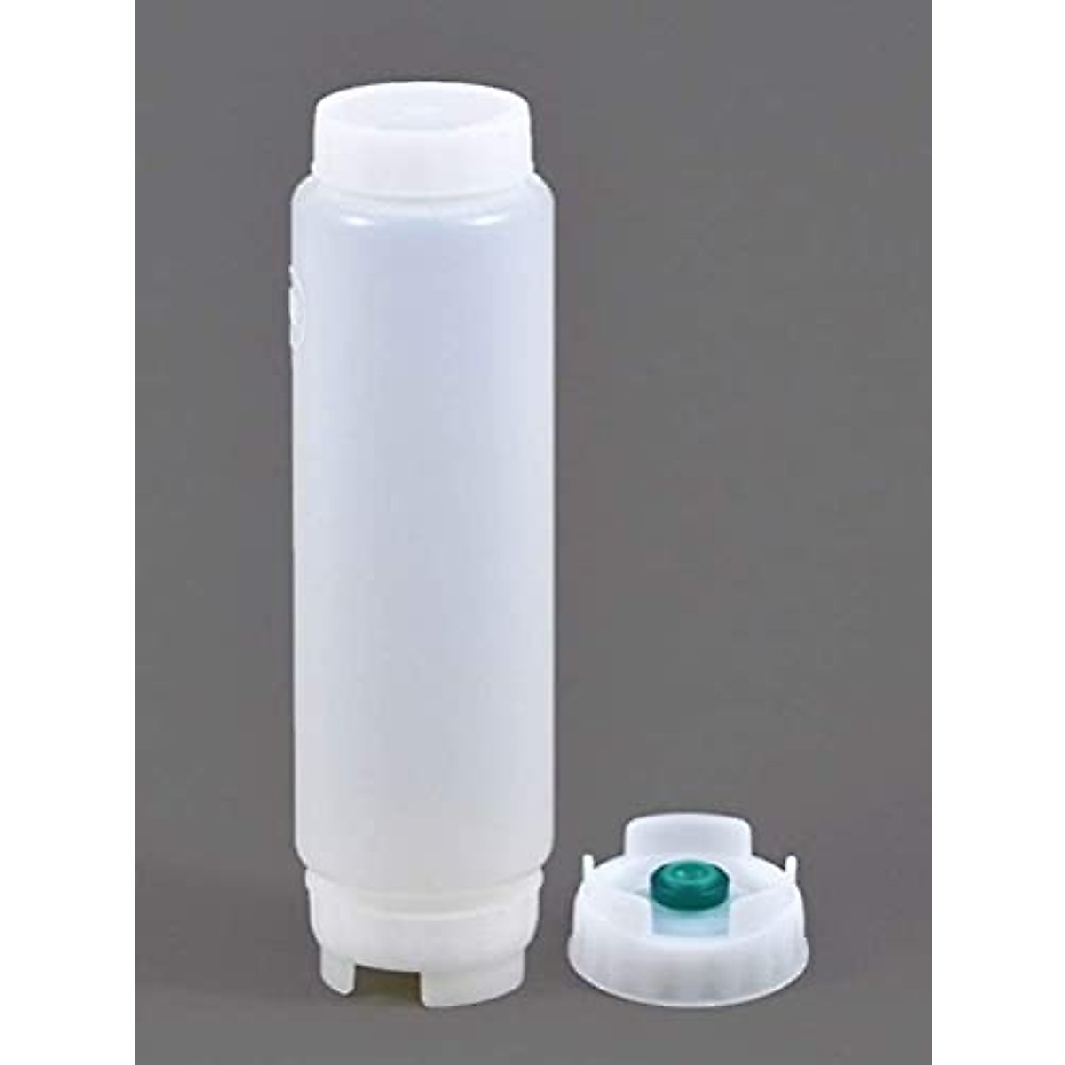 FIFO Squeeze Bottle Refillable 16 oz | Green Tip Small Valve Dispenser for Thin Condiments, Sauces, Batter and Dressing | Self Sealing No Drip No Hassle | (12 Pack)