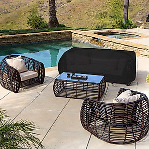 Gicov Patio Loveseat Cover Waterproof Sectional Sofa Couch Bench Cover Heavy Duty Outdoor Furniture Cover with Drawstring for Lawn Garden Indoor Furniture