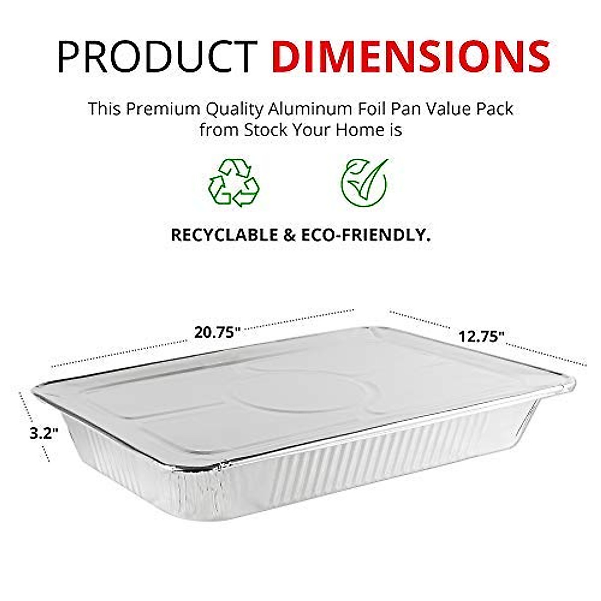 Aluminum Pans with Lids 21x13 Disposable Roasting Pans with Covers - 10 Foil Pans and 10 Foil Lids - Sturdy Catering Pans - Disposable Food Containers Great for Prepping Large Slabs of Meat