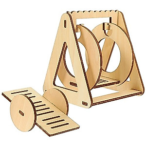 POPETPOP 2pcs Wooden Hamster Toy Seesaw Swing Small Animal Play House Cage Chew Toy Pet Sport Exercise Toys Set for Hamsters Rat Mouse Gerbil Chinchilla Accessories