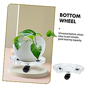 Homoyoyo Plastic Plant Caddy Plant Stand with Wheels Rolling Plant Stand with Casters Heavy Duty Bonsai Planter Pot Round Planter Potted Plants Flowerpot Base Garden Flowerpot Base Car Tray