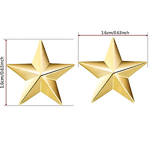 10 Pieces Star Badge Lapel Pin for 4th of July Memorial Day Veterans Day Party Independence Day Celebration Labor Day Theme Party Costume Decorations (Gold)
