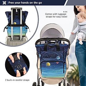 xigua Colorful Universe Diaper Bag Backpack Multi Function Baby Changing Bags Waterproof Large Capacity Travel Back Pack for Mom Dad