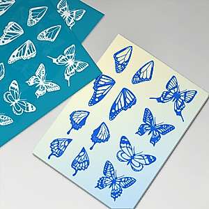OLYCRAFT 4x5 Inch Butterfly Clay Stencils Butterfly Wings Silk Screen for Polymer Clay Insect Wings Silk Screen Stencils Mesh Transfer Stencils for Polymer Clay Jewelry Making