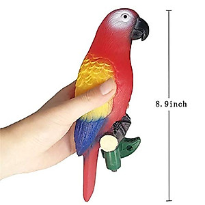 Luwint LED Tree Light Ornaments, Outdoor Christmas Decoration, Solar Powered Parrot Lamp with 360° Flexible Clamp Base for Garden Patio Backyard, 1 Pack