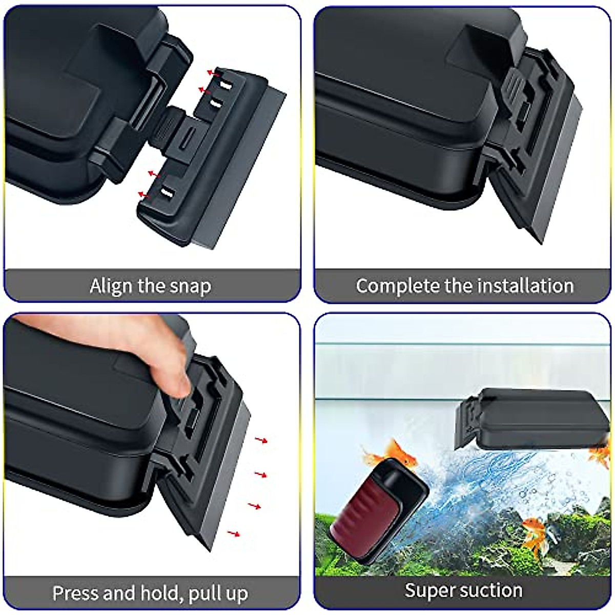 Fish Tank Magnetic Glass Cleaner, Magnetic Aquarium Glass Cleaner, Aquarium Magnet Cleaner with Detachable Scraper, Aquarium Glass Cleaner Magnet 【Floating - Scratch Free - Non Slip】 - M