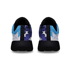Autism Awareness American Flag Shoes for Men Women Running Sneakers Breathable Casual Sport Tennis Shoes Gift for Him Her Black Size 11.5