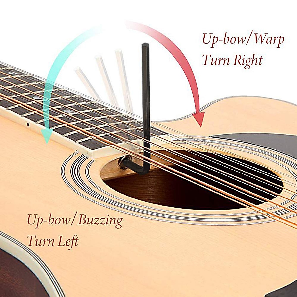 PAGOW 4mm & 5mm Guitar Truss Rod Wrench, Allen Wrench Tool Ball End for Martin Acoustic Guitar, Truss Rod Adjustment Deep or Narrow (Black)