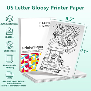 Itari P831 Portable Printers Wireless for Travel, Bluetooth Thermal Transfer Printer, Compact Inkless Printer with 200 Sheets 8.5x11 US Letter Copy Paper…