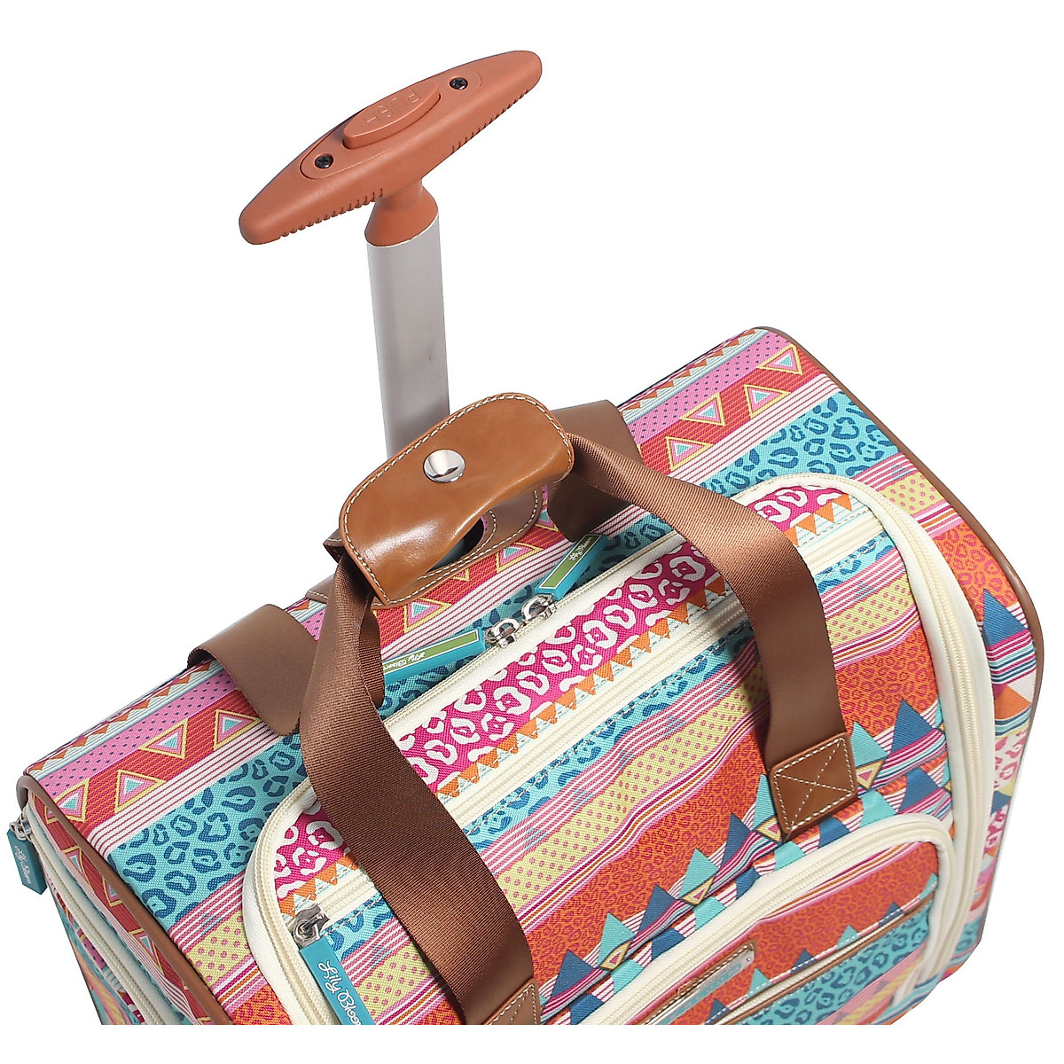 Lily Bloom Designer 15 Inch Carry On - Weekender Overnight Business Travel Luggage - Lightweight 2- Rolling Wheels Suitcase - Under Seat Rolling Bag for Women (On the Prowl)