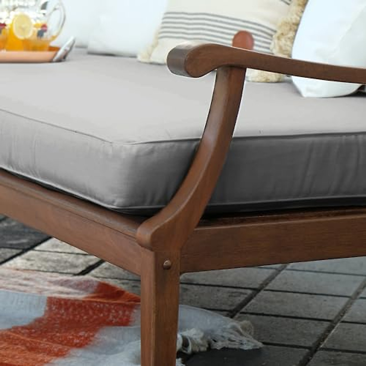 Cambridge Casual Solid Wood Como Daybed, Natural Brown/Oyster