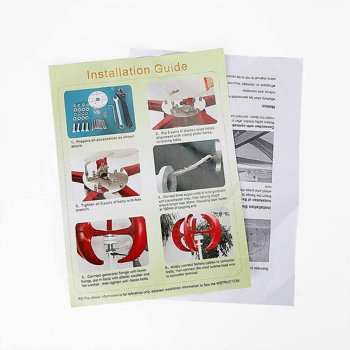 AECEVAN 8000W Wind Turbine Generator, 5 Blades 12V 24V Vertical Axis Wind Turbines Generator Kit for Home Hybrids Streetlight Use Electromagnetic Electricity Producer Equipment (12V)